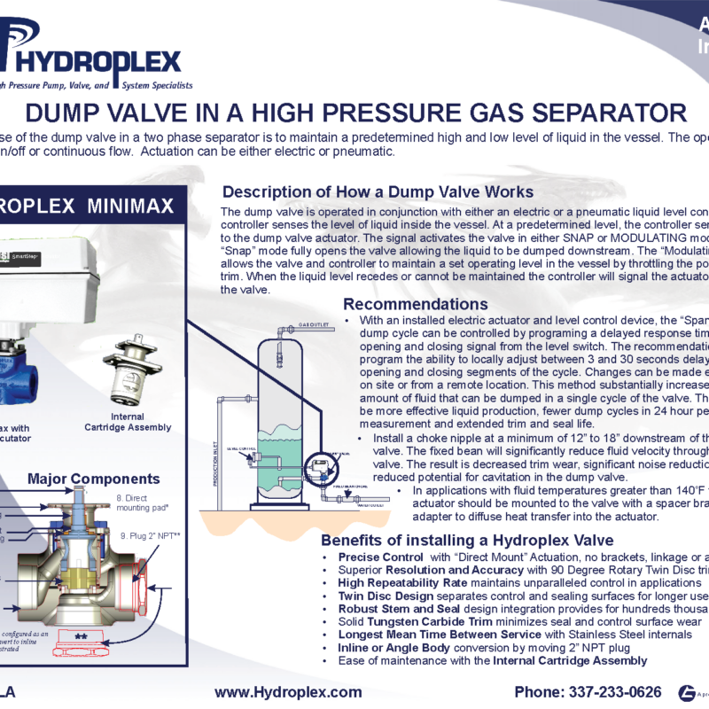 Technical Data for Hydroplex Pumps & Valves