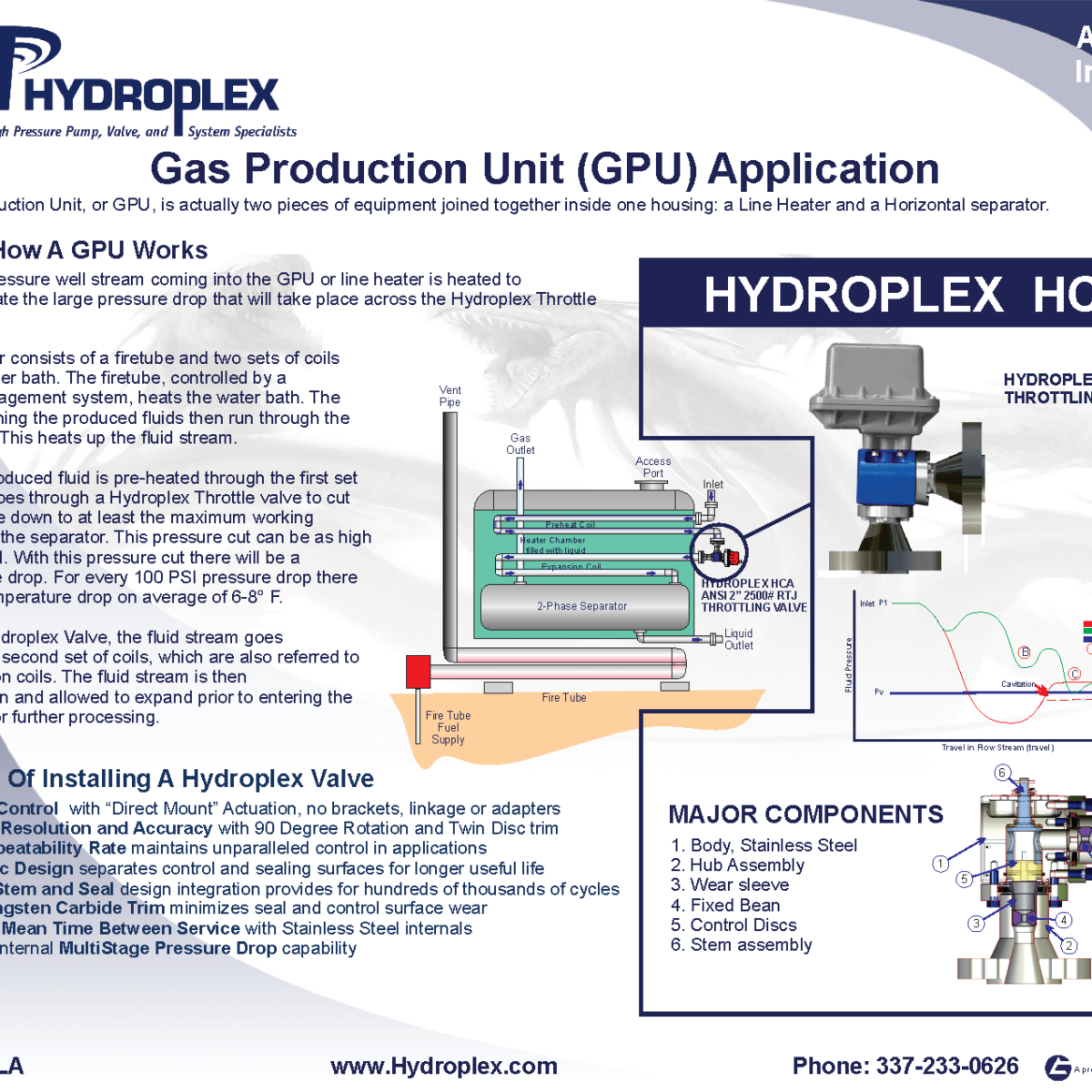 Technical Data for Hydroplex Pumps & Valves